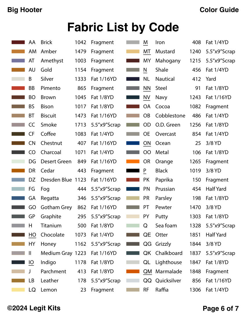 Big Hooter Pattern – Legit Kits