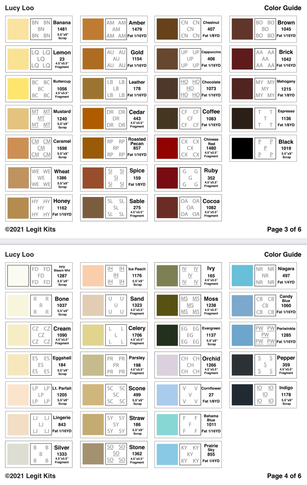 Lucy Loo Fabric Pack – Legit Kits